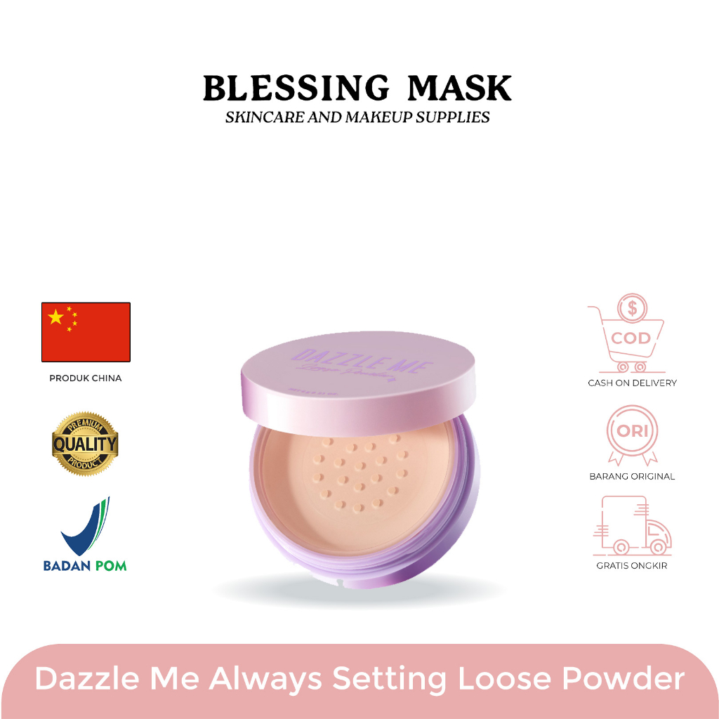 Jual DAZZLE ME Always Setting Loose Powder | Super Soft Smooth Bedak ...