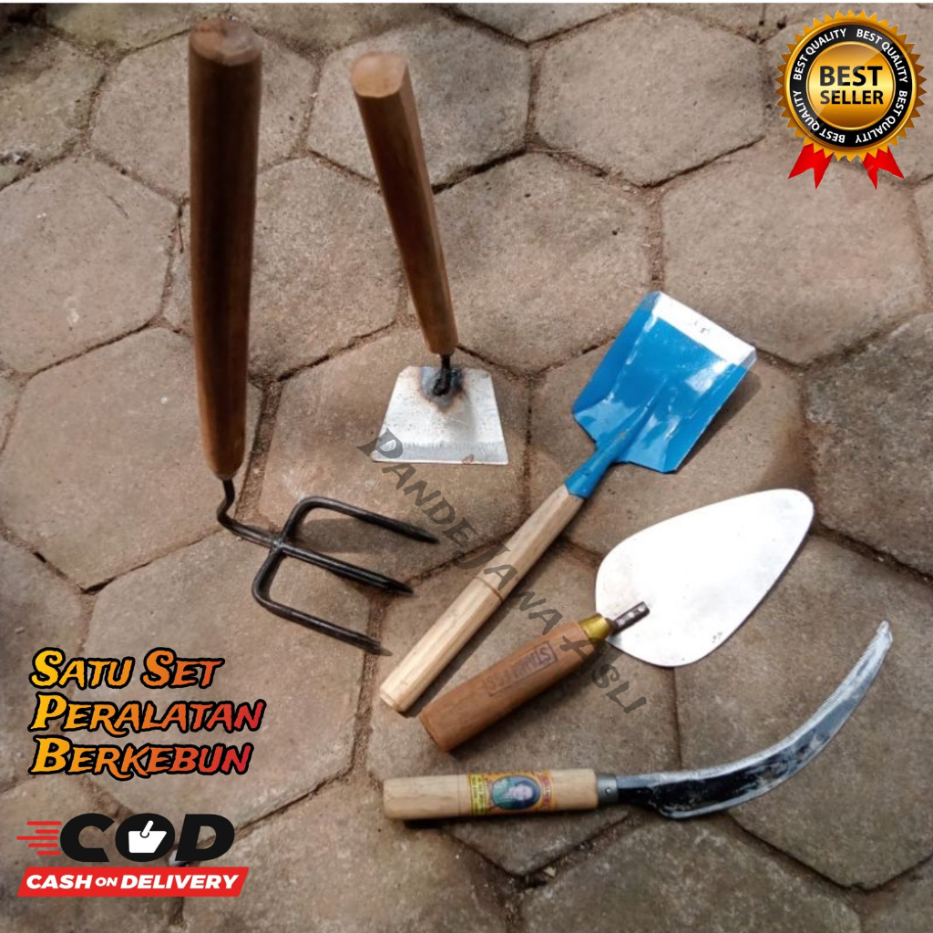 Jual Paket hemat set 7 pcs alat kebun - skop cetak semen - gergaji padi ...