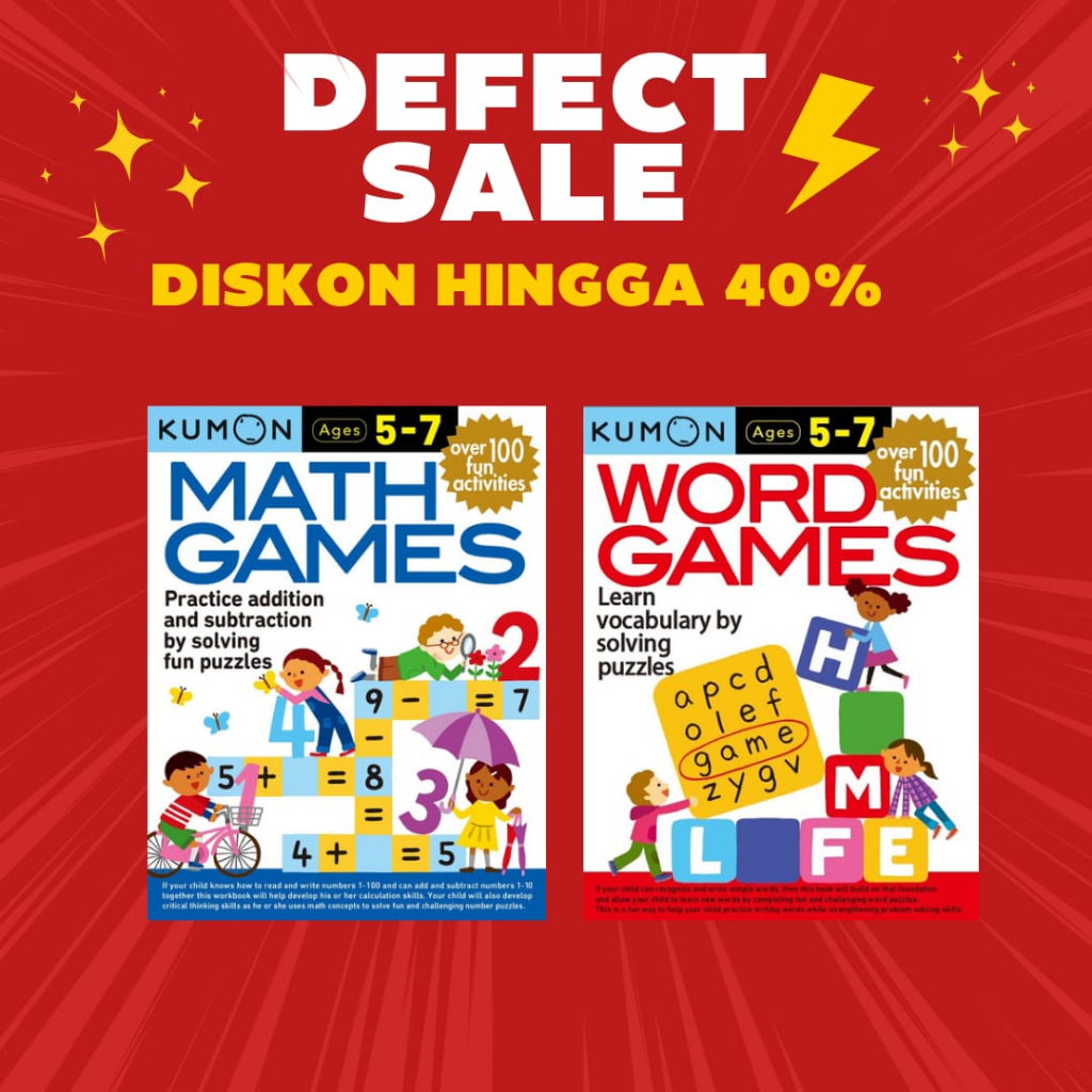 Jual KUMON Workbooks Word & Math Games DEFECT | Shopee Indonesia