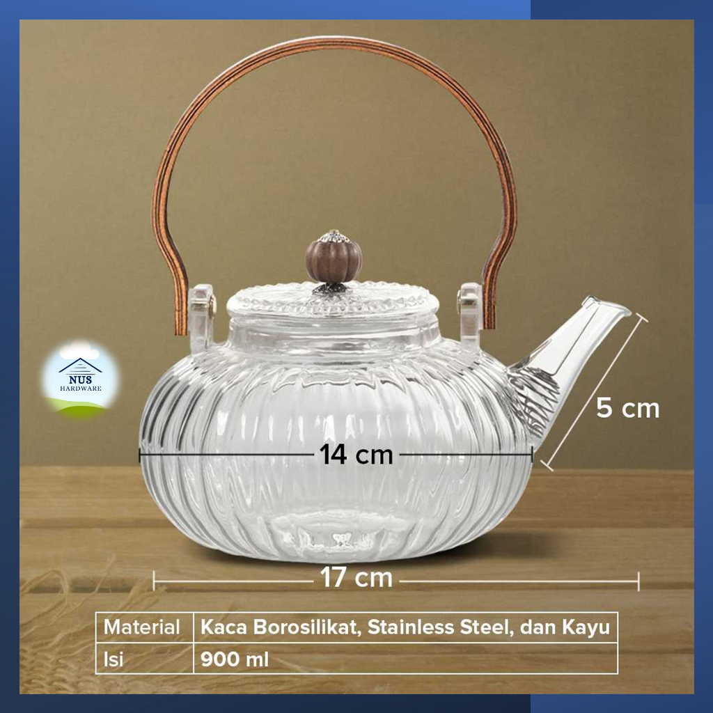 Jual Teko Teh Tahan Panas Kaca Boro silikat Borosilicate Glass Pitcher ...