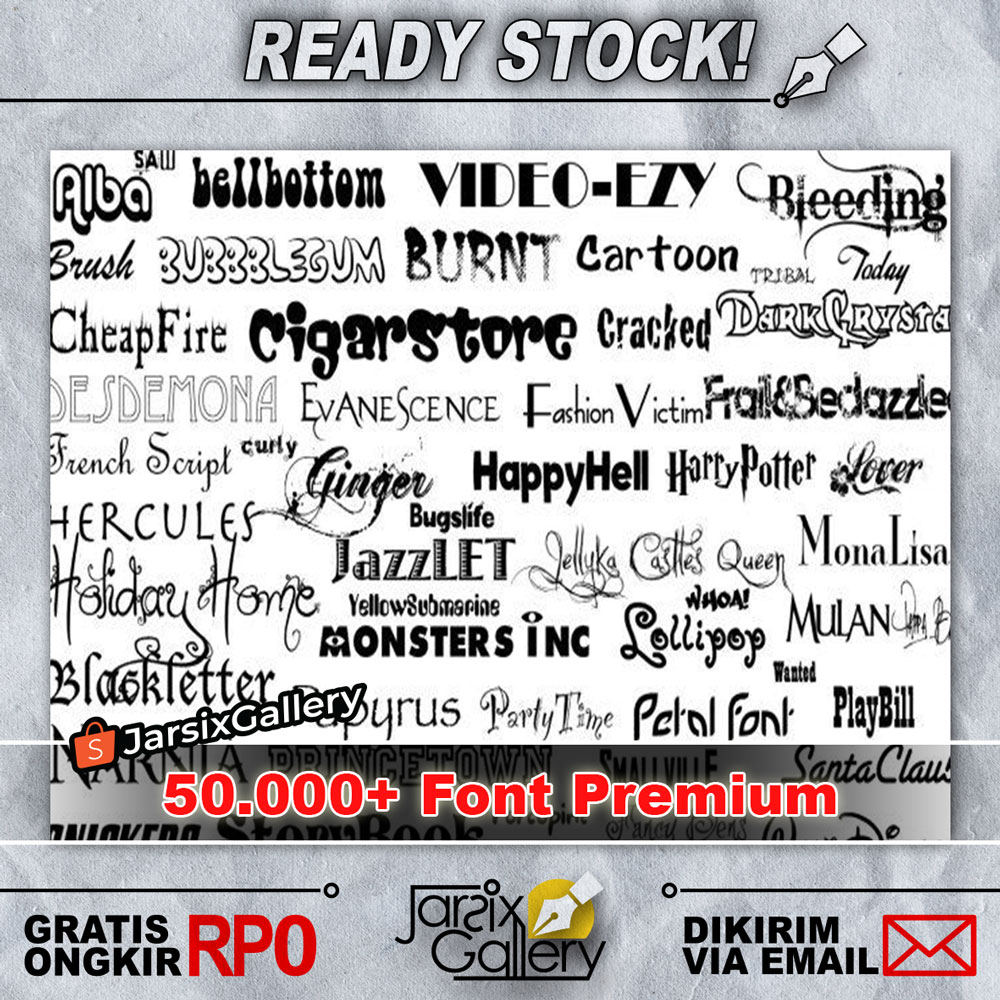 Jual [JarsixGallery] 50.000+ Font Lengkap Untuk Kebutuhan Desain ...