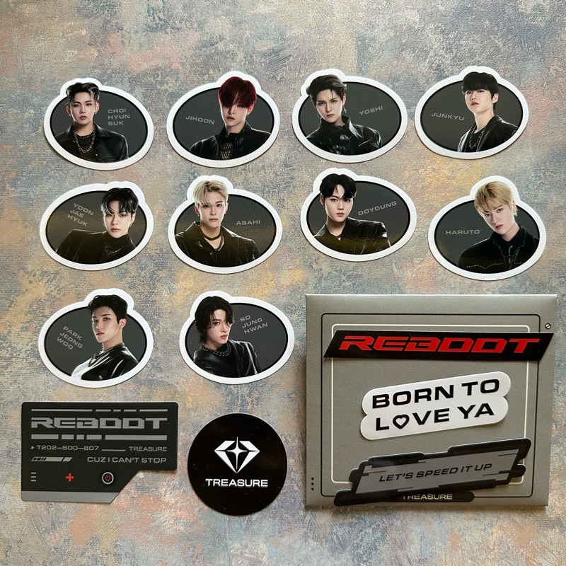 Jual SHARING STICKER TREASURE OFFICIAL REBOOT HYUNSUK JIHOON YOSHI ...