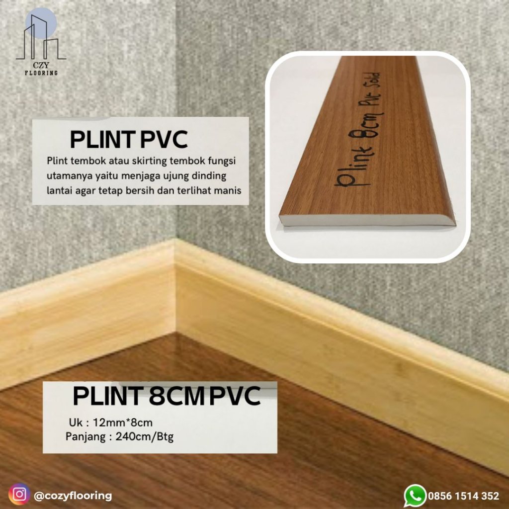 Jual List Lantai Plint PVC Tinggi 8cm Motif I Anti Rayap | Shopee Indonesia