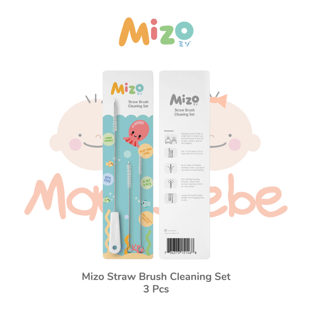 Jual Mizo Straw Brush Cleaning Set Sikat Sedotan 3 Pcs | Shopee Indonesia