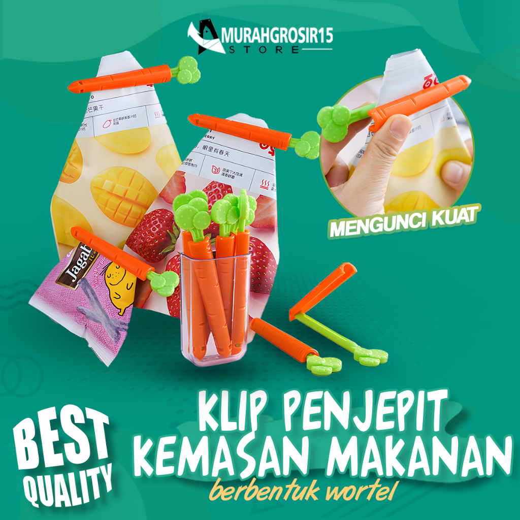 Jual PENJEPIT KEMASAN BENTUK WORTEL KLIP SNACK KLIP MAGNET SEALING CLIP ...
