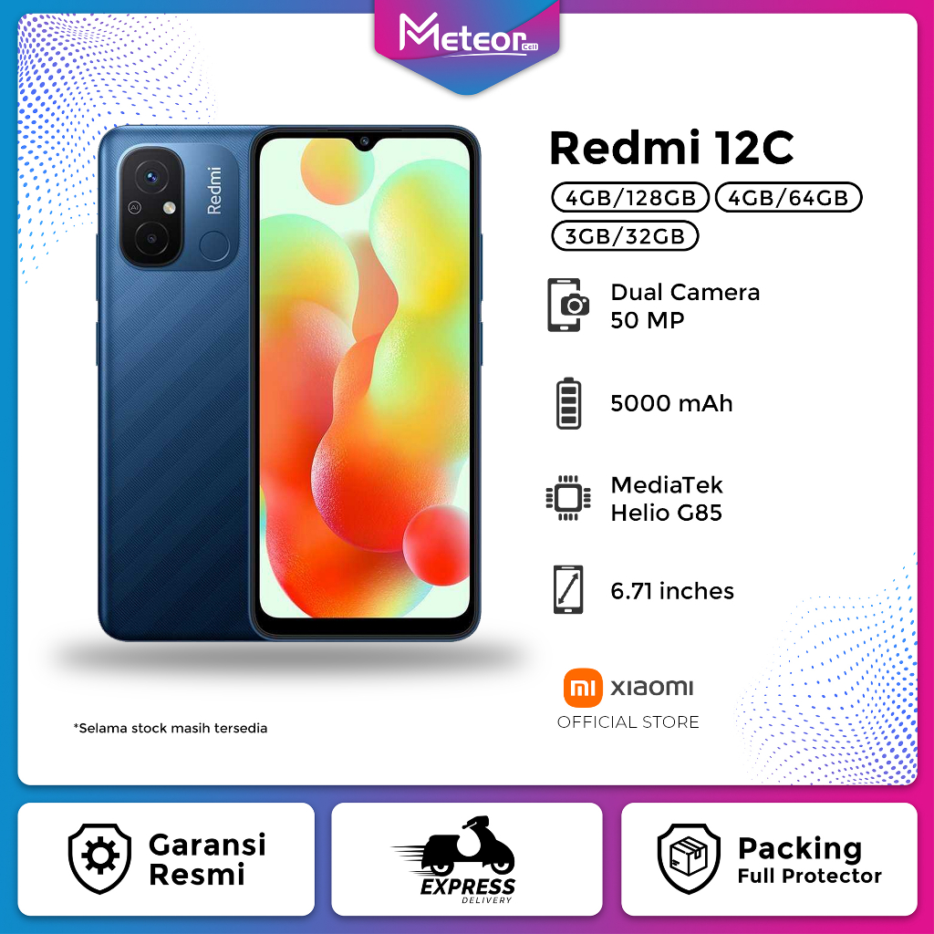 Jual Xiaomi Redmi 12C 4/128 GB Garansi Resmi Xiaomi (INSTAN AREA MALANG ...