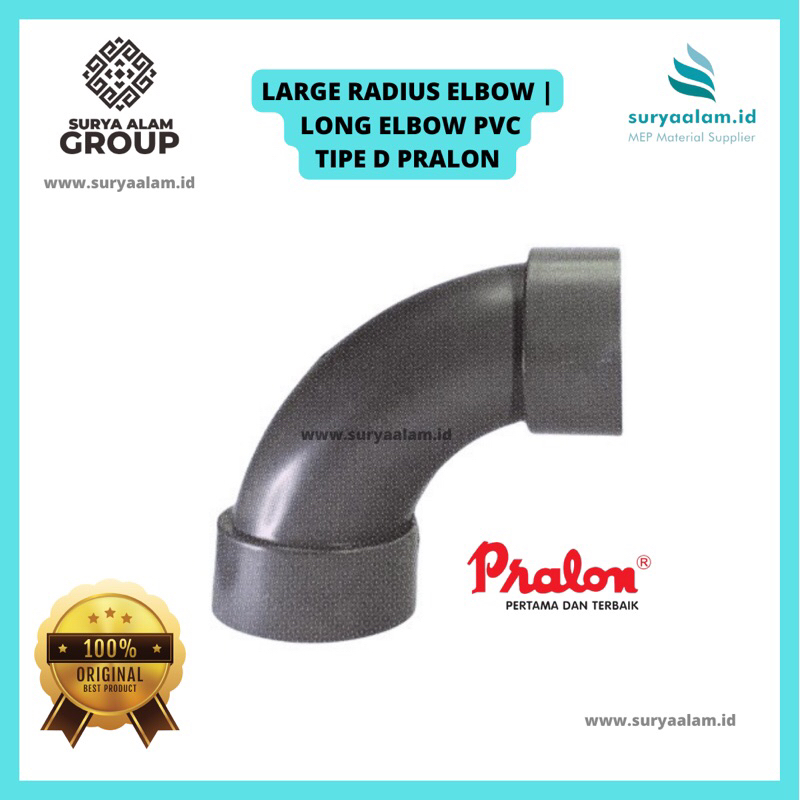 Jual LARGE RADIUS ELBOW D 4” | LONG ELBOW D 4” PRALON | SAMBUNGAN PIPA ...