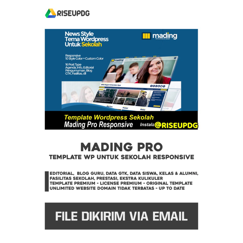 Jual Template Wordpress Sekolah Mading Pro Responsive | Shopee Indonesia