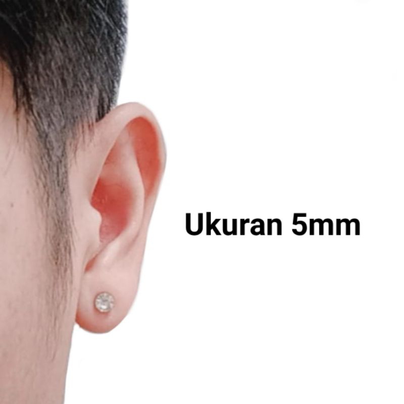 Jual anting magnet permata putih / anting jepit berlian anti karat ...