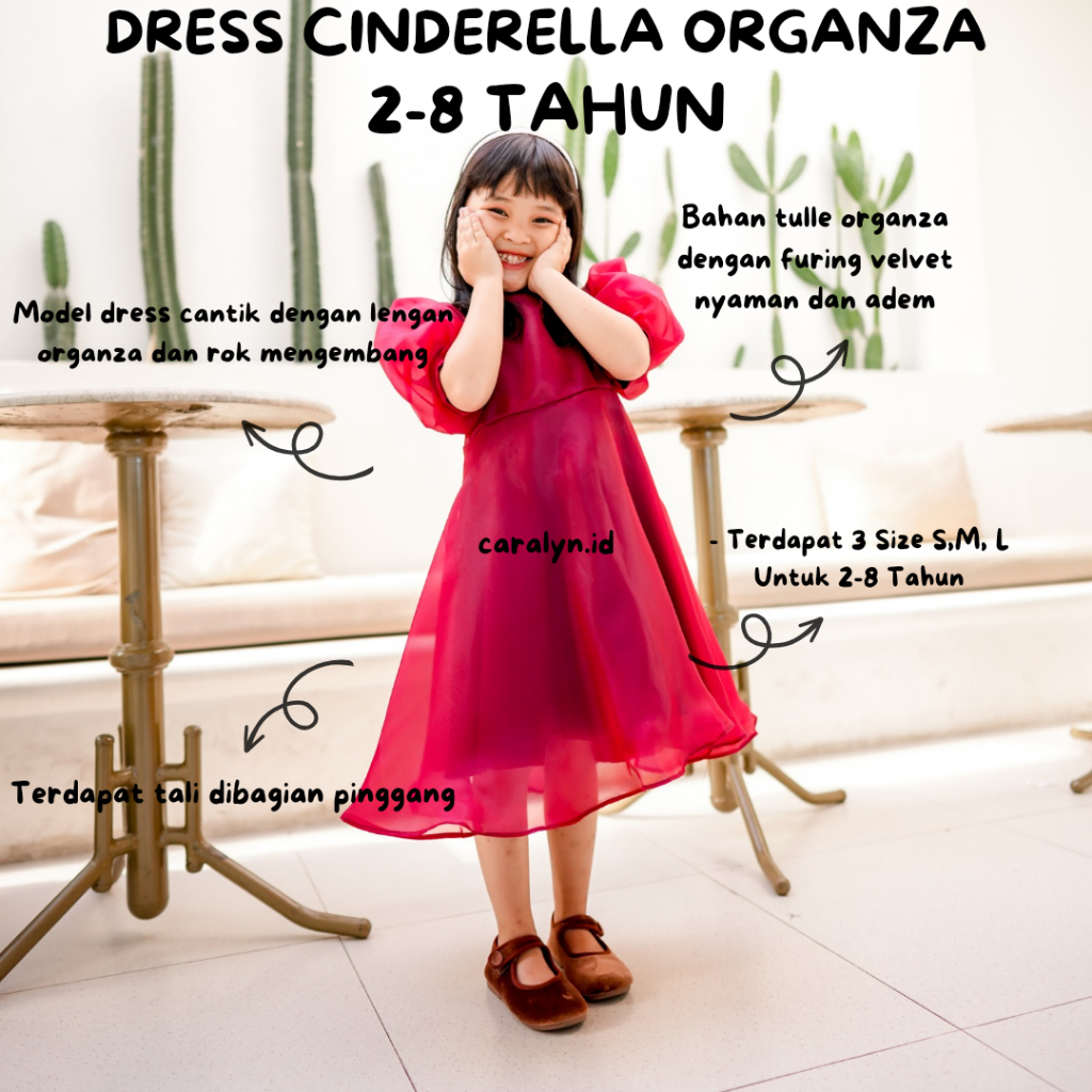 Jual DRESS ANAK ORGANZA DRESS CINDERELLA DRESS ANAK KOREAN STYLE ...