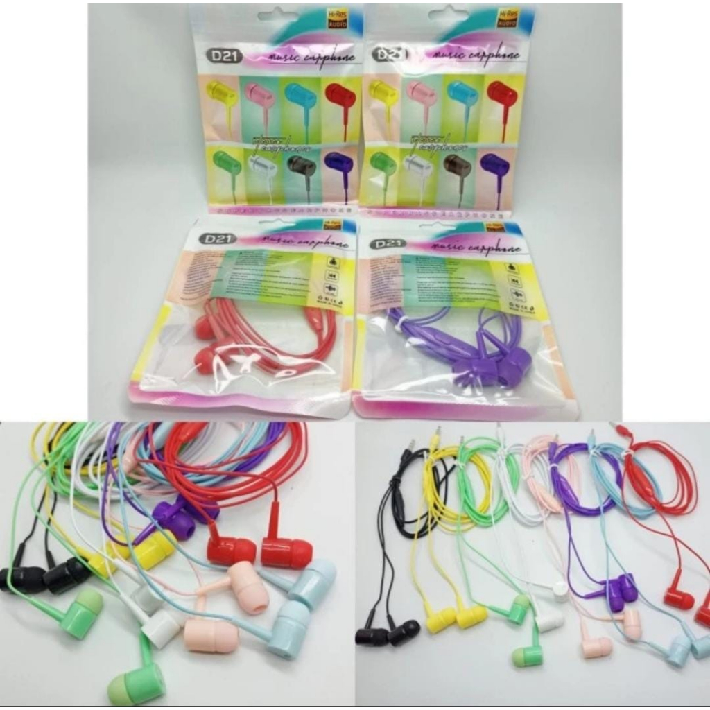 Jual Handsfree / HF / Headset Macaron Seri D21 Packing Plastik Klip ...