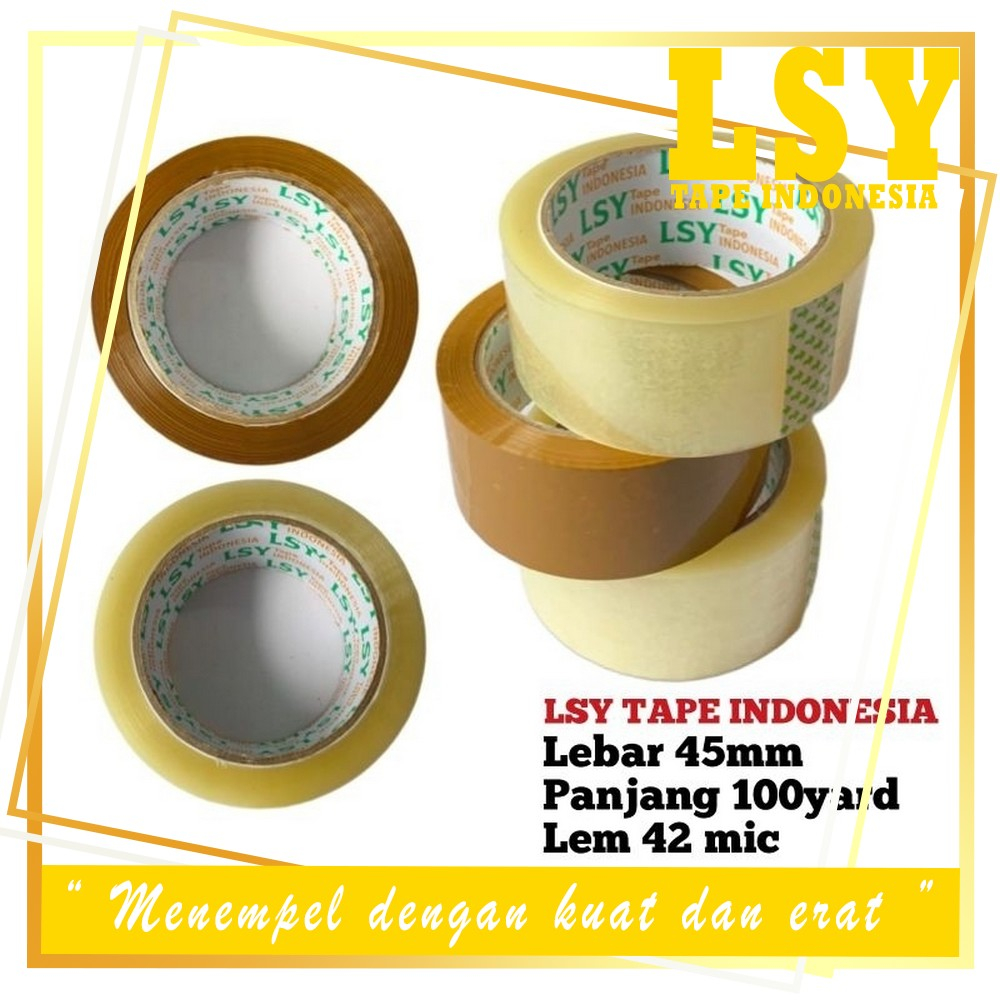 Jual LSY Lakban Bening 45mm x 100yard Full 42mic | Lakban Perekat CHO ...