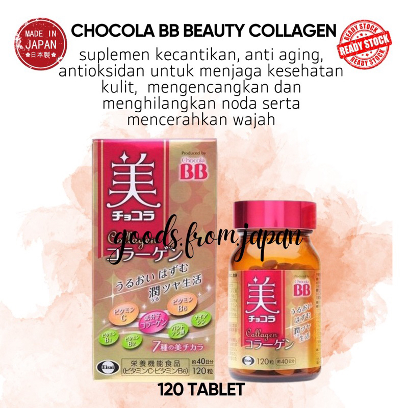 Jual CHOCOLA BB BEAUTY COLLAGEN ORIGINAL JAPAN (120 TABLETS) | Shopee Indonesia
