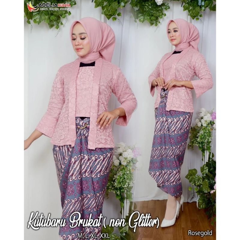 Jual setelan kebaya brukat Kutubaru modern / kebaya busui / rok lilit / kebaya brokat Kartini ...