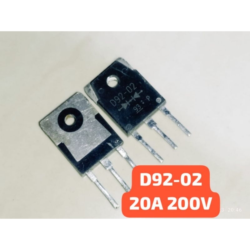 Jual ( CABUTAN ) D92-02 D92-02H D9202 To-3p 20A 200V Transistor Dioda ...