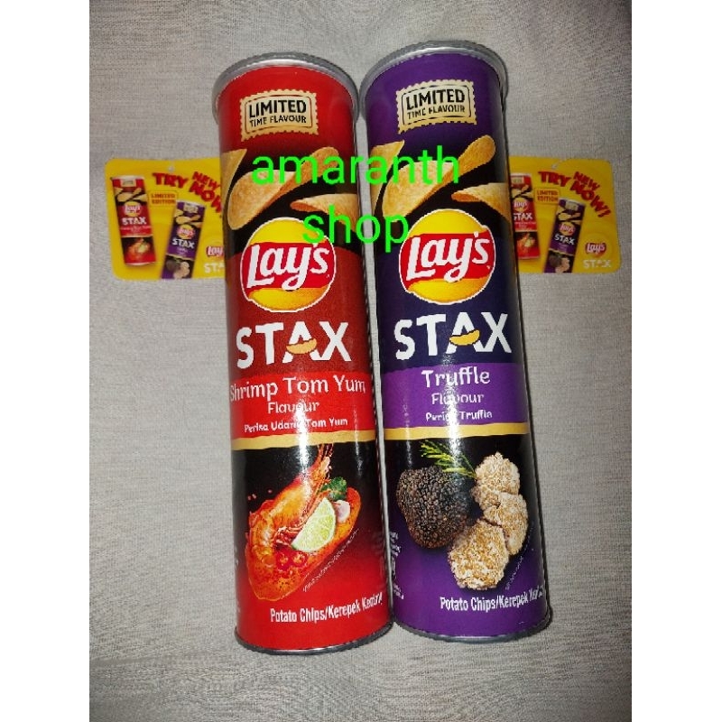 Jual Lays stax ada rasa Original, Cheddar, Tom yum dan Truffle | Shopee ...