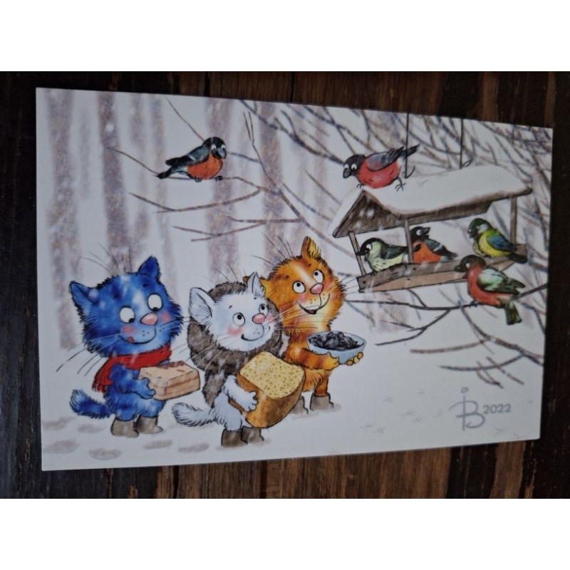 Jual kartu pos kucing bluecat/bluecat postcard | Shopee Indonesia