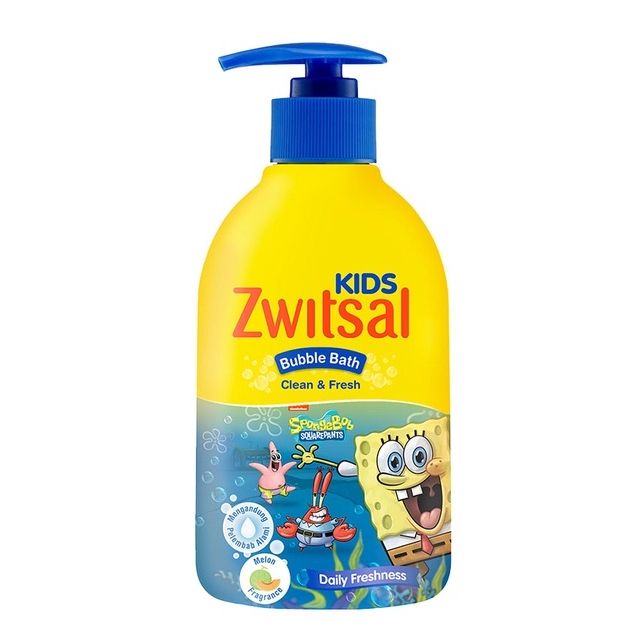 Jual Zwitsal Kids Bubble Bath Clean & Fresh Spongebob Edition 280ml ...