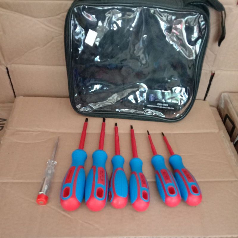 Jual Obeng Listrik Set 7 Pcs BELTER Obeng Plus Minus dan Test Pen ...