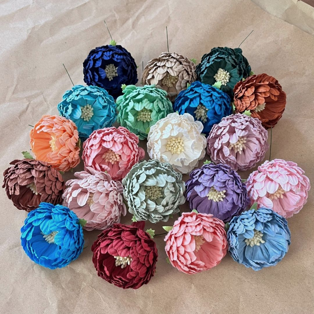 Jual Mulberry Paper Flower bunga kertas Mahar Scrapbook Marigold 7cm ...