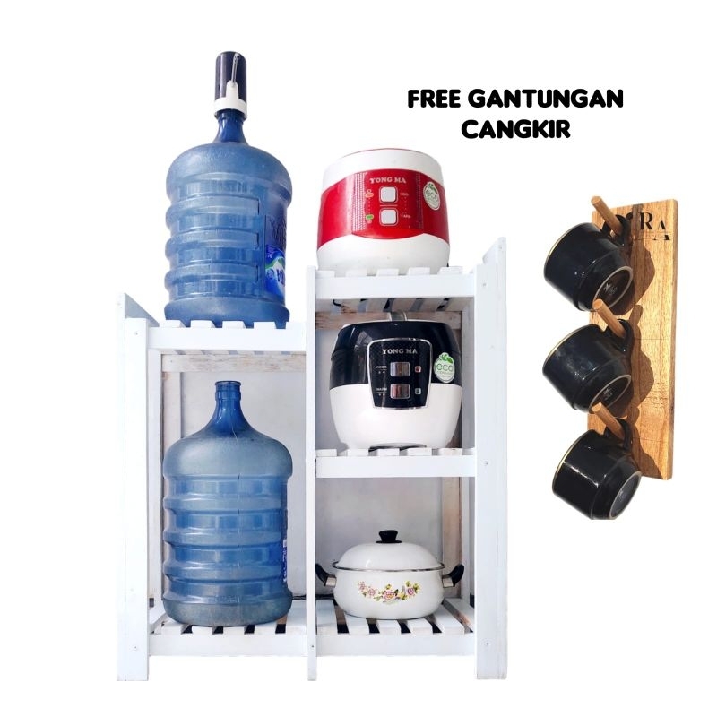 Jual Meja Galon estetik muat 2 galon air 5 Susun Multifungsi Tempat ...