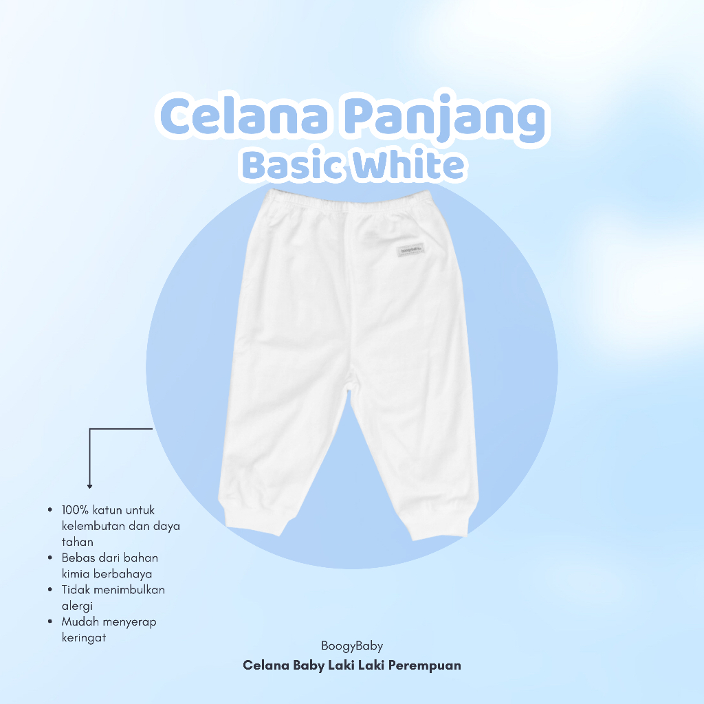 Jual Boogybaby - Celana Panjang Newborn Putih (0 - 6 Bulan) Pants ...