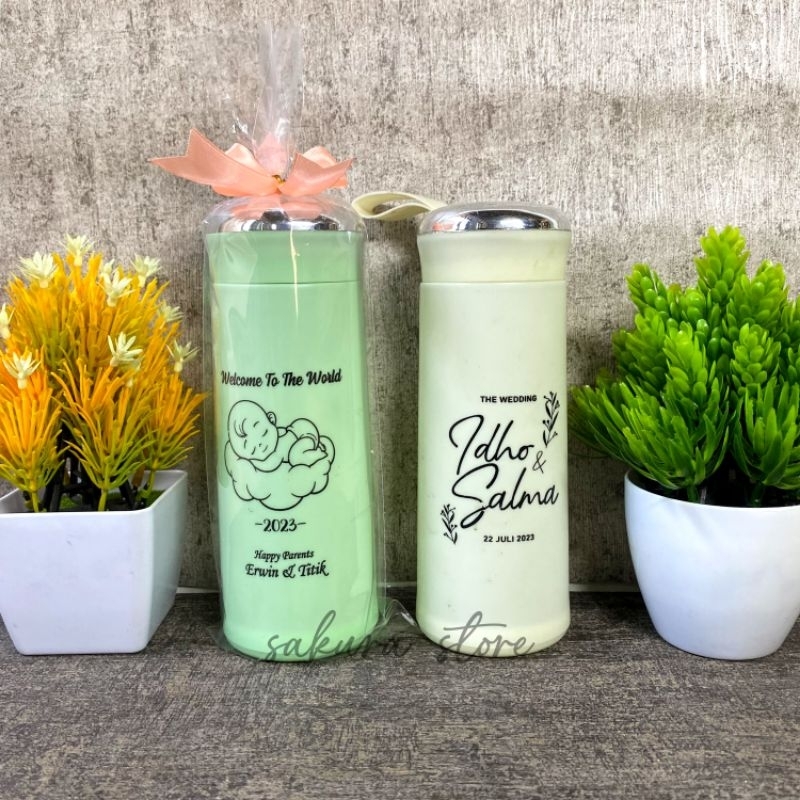 Jual Souvenir Botol Tumbler Nice Sablon Custom Kemasan Plastik + Pita ...