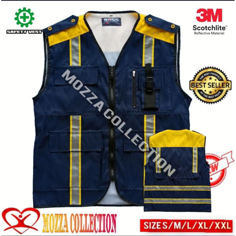 Jual ROMPI SAFETY KOMBINASI KUNING NAVY 3M SCOTLITE FREE LOGO SAFETY ...