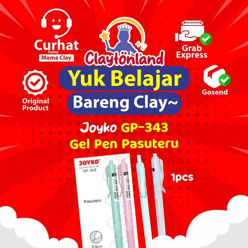 Jual (1Pcs) Gel Pen Pulpen Pena Joyko GP-343 Pasuteru Gel 0.5mm / Ballpoint Gel GP-343 | Shopee ...