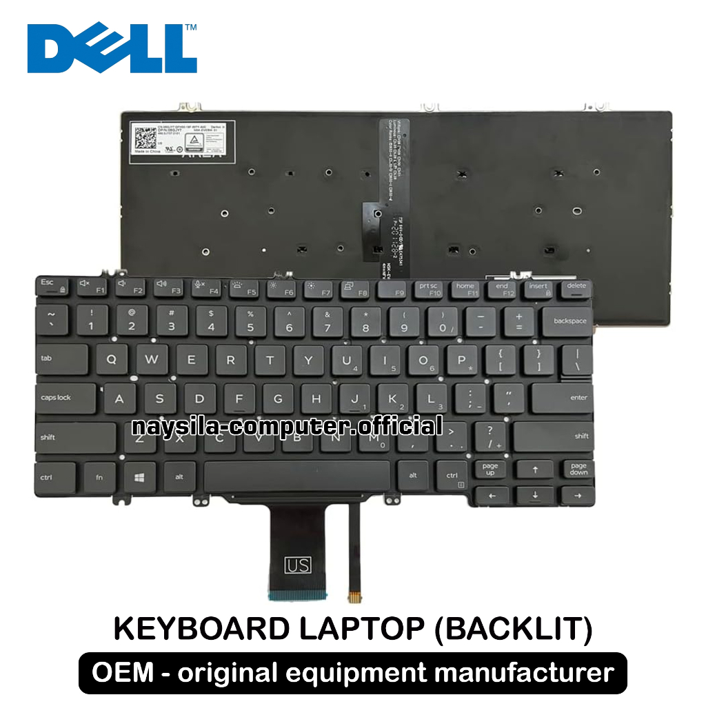 Jual Keyboard Laptop Dell Latitude 7300 5300 5200 2 in 1 (Black ...
