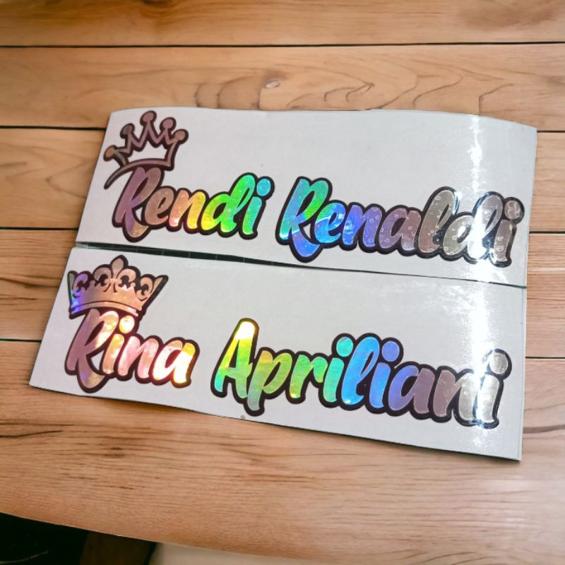 Jual Stiker nama cutting sticker hologram custom nama | Shopee Indonesia