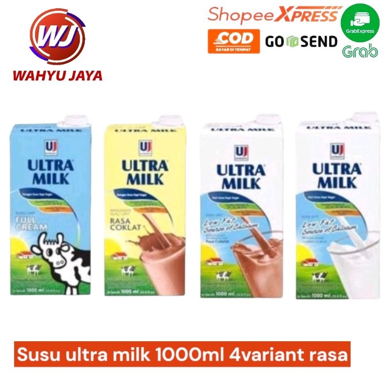 Jual Susu ultra milk 1000ml Rasa Plain/Coklat/Low fat Plain/ Low fat coklat | Shopee Indonesia