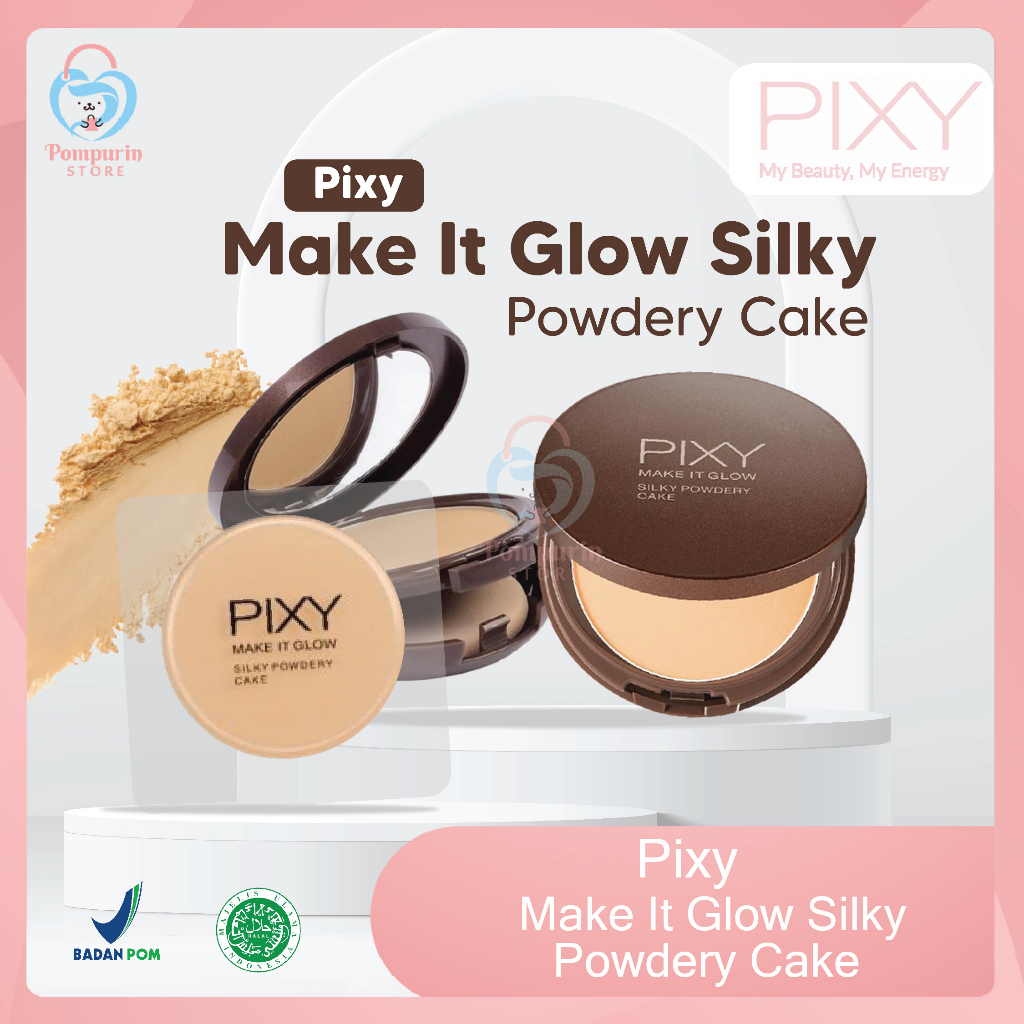Jual PIXY Make It Glow Silky Powdery Cake SPF35 PA+++ - Bedak Padat Natural Original BPOM ...