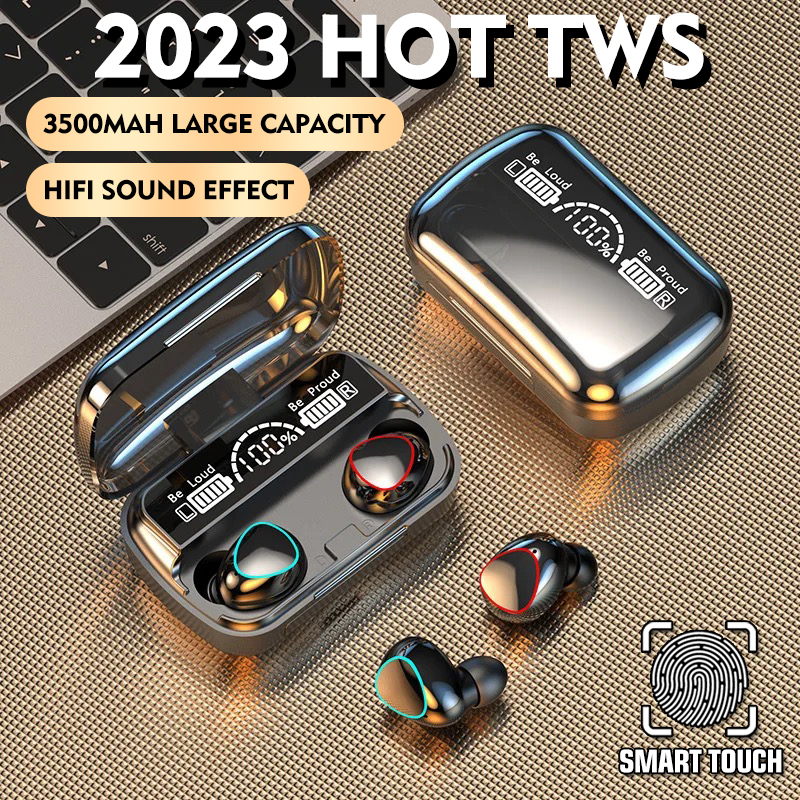 Jual Terbaru!!! TWS Headset Bluetooh M10 Wireless Bisa Powerbank 3500mAh | Shopee Indonesia