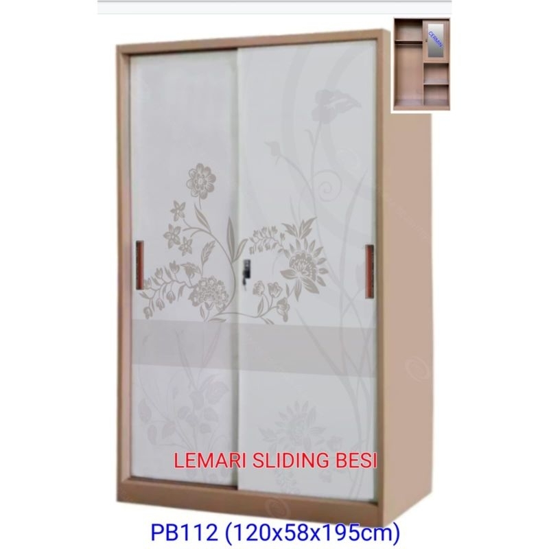 Jual PB112 LEMARI BAJU BESI PINTU SLIDING UKURAN 120X58X195CM ( AREA BATAM ) | Shopee Indonesia