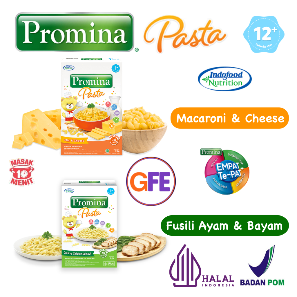 Jual Promina Pasta MPASI Bayi Makaroni Keju Fusili Ayam Bayam Sehat ...