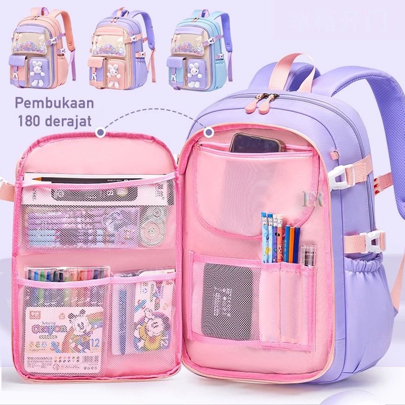Jual COD/ S-018 S-014 TAS SEKOLAH ANAK CEWEK IMPORT/ANTI AIR GESPER ...