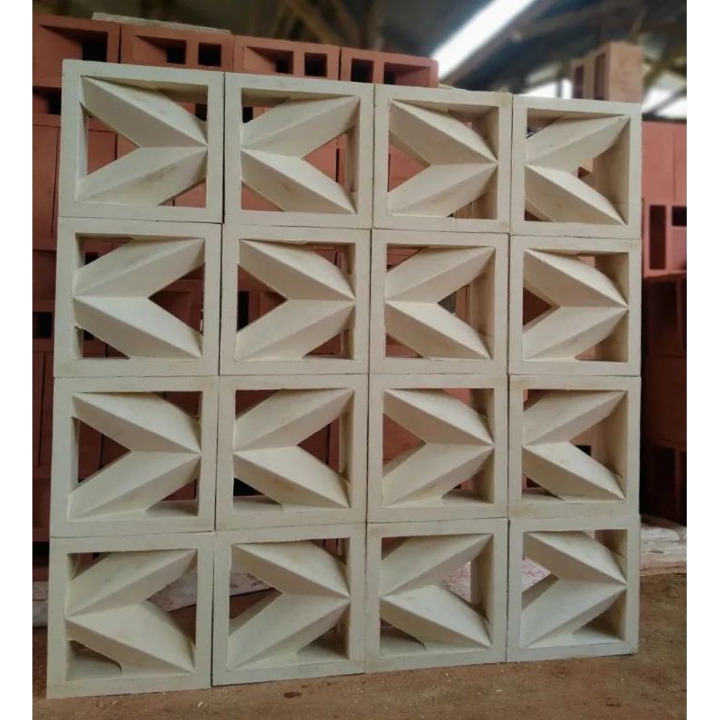 Jual roster beton loster minimalis dinding fasad desain rumah material ...