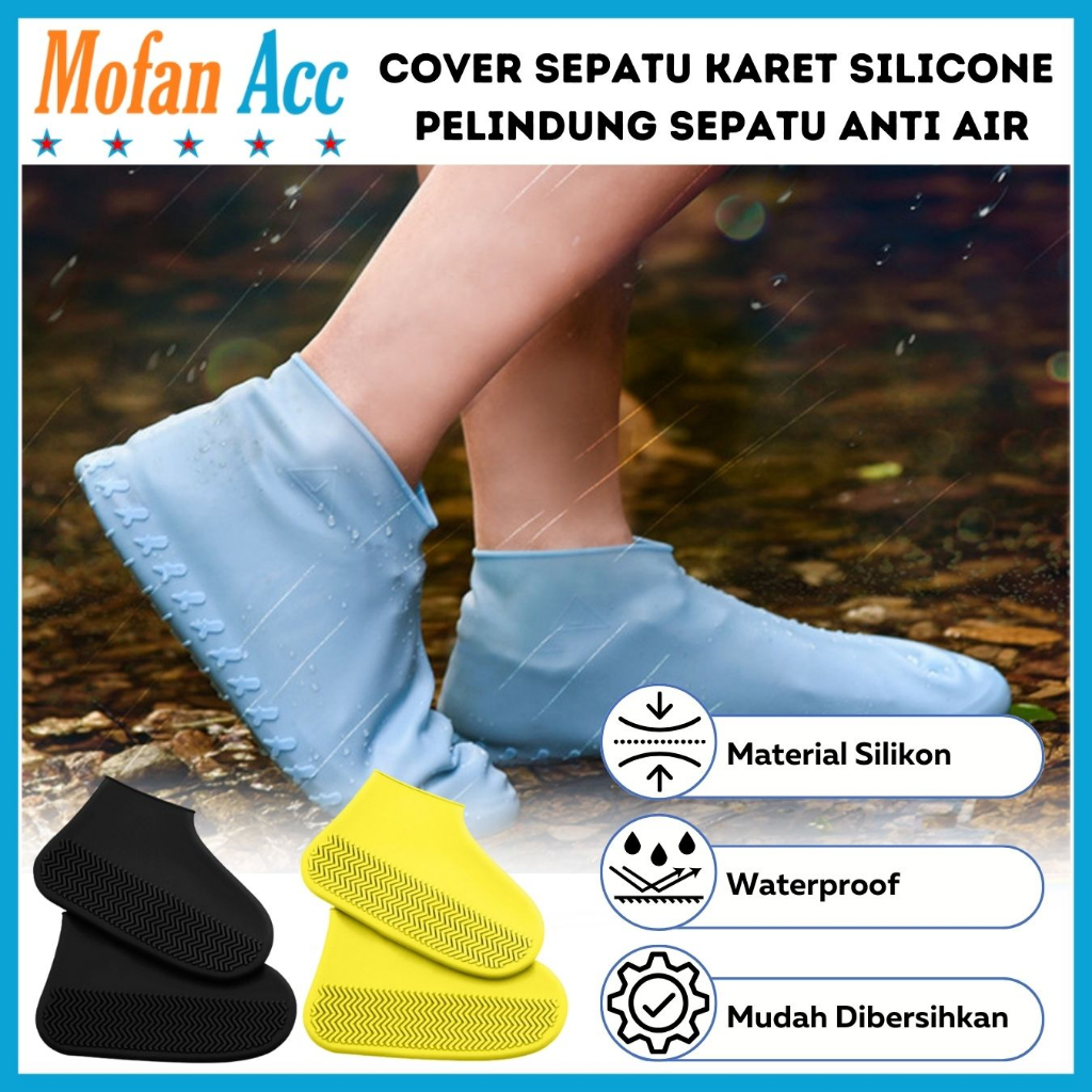 Jual Cover Sepatu Karet Silicone Anti Air Sarung Pelindung Waterproof ...