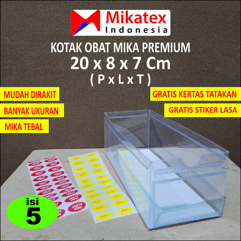 Jual isi 5 pcs Kotak Obat plastik Mika Kotak Obat Mika Sedang 20 cm 20 ...