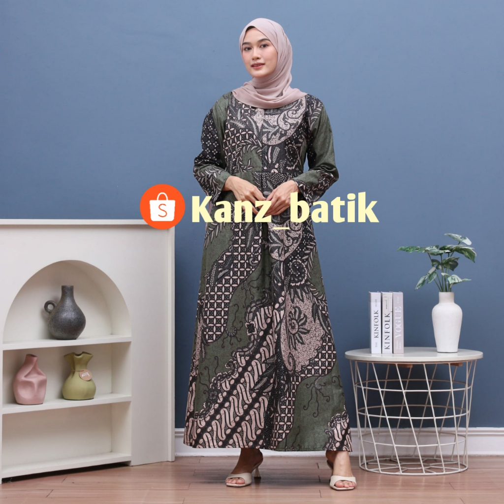 Jual SALE!! BAJU BATIK GAMIS DREES KOMBINASI TERBARU MOTIF KATE ARMY ...