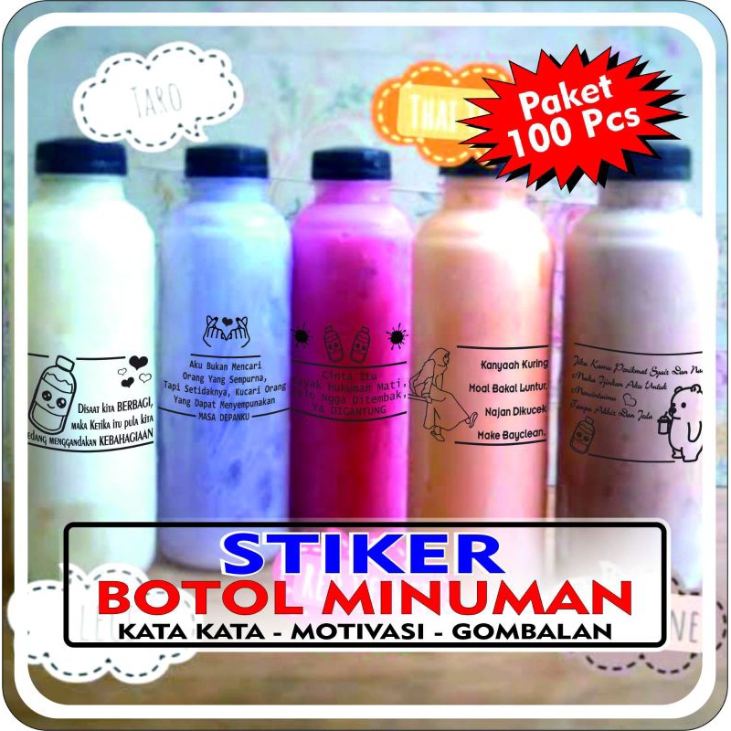 Jual STIKER KATA-KATA 12 KARAKTER | MINUMAN KEMASAN BOTOL | STIKER ...