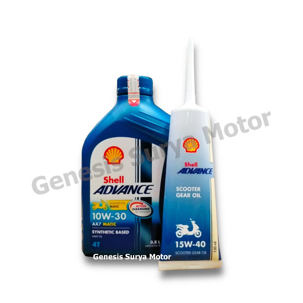 Jual Oli Shell Advance AX7 Matic 10W30 0.8LT paket Oli Gear Shell 120ml ...