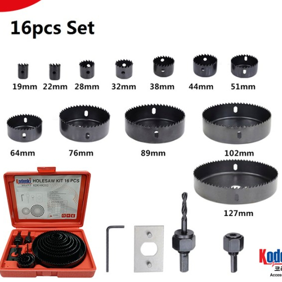 Jual Mata Bor Holesaw Gromet 1, 1¼, 3 dan 4 Inch Pipa PVC Kayu Gypsum Hidroponik Set Kit 16 Pcs ...