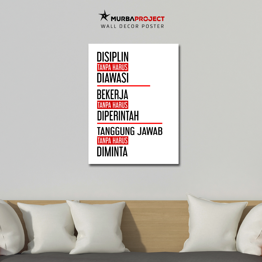 Jual Poster Dinding Kata-Kata Motivasi | Hiasan Dinding Kantor Disiplin ...