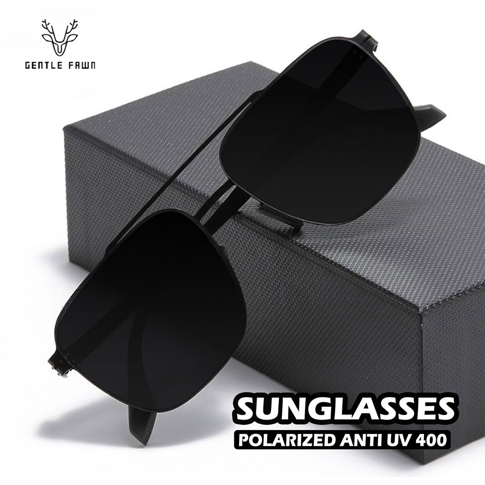 Jual Gentle Fawn Kacamata Hitam Sunglasses Kotak Aviator Polarized Anti UV400 Fashion Metal ...
