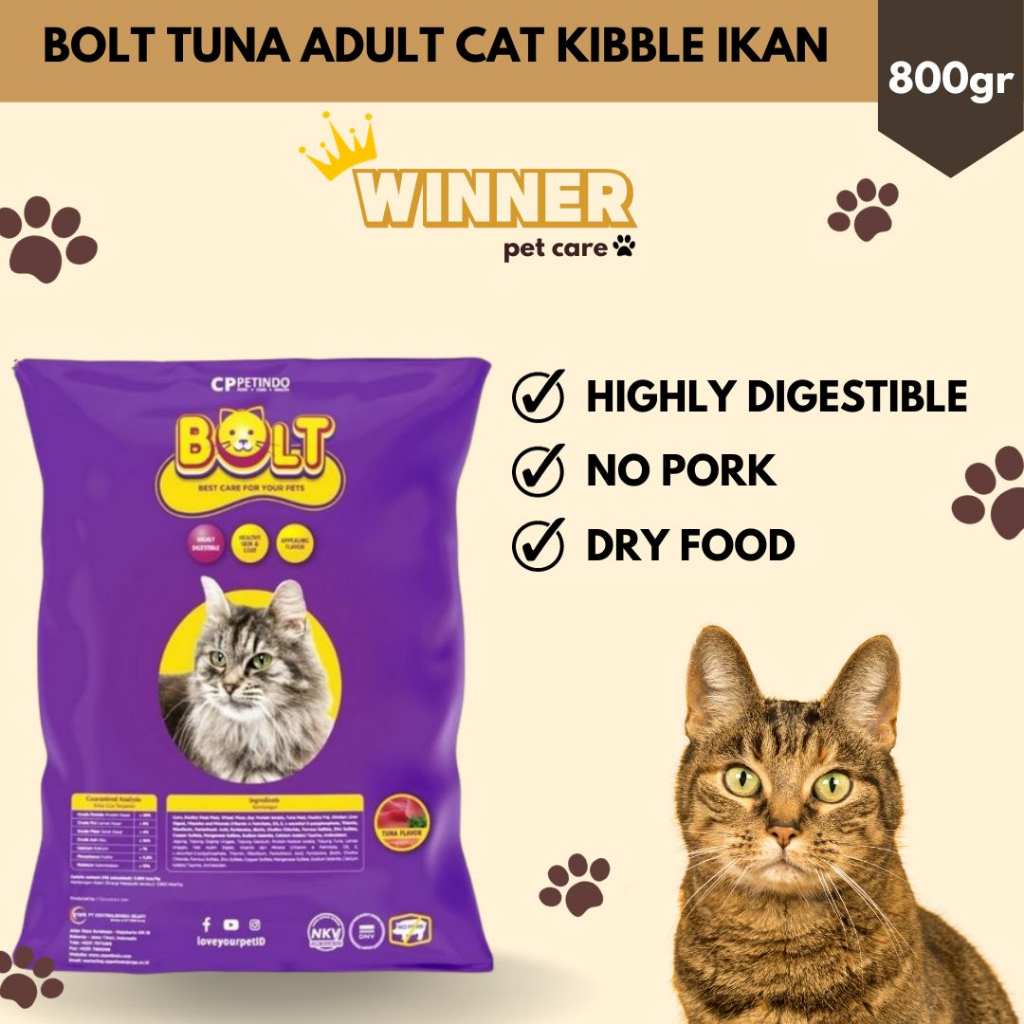 Jual Bolt Tuna Adult Cat Food Kibble Ikan Repack 800gr | Shopee Indonesia