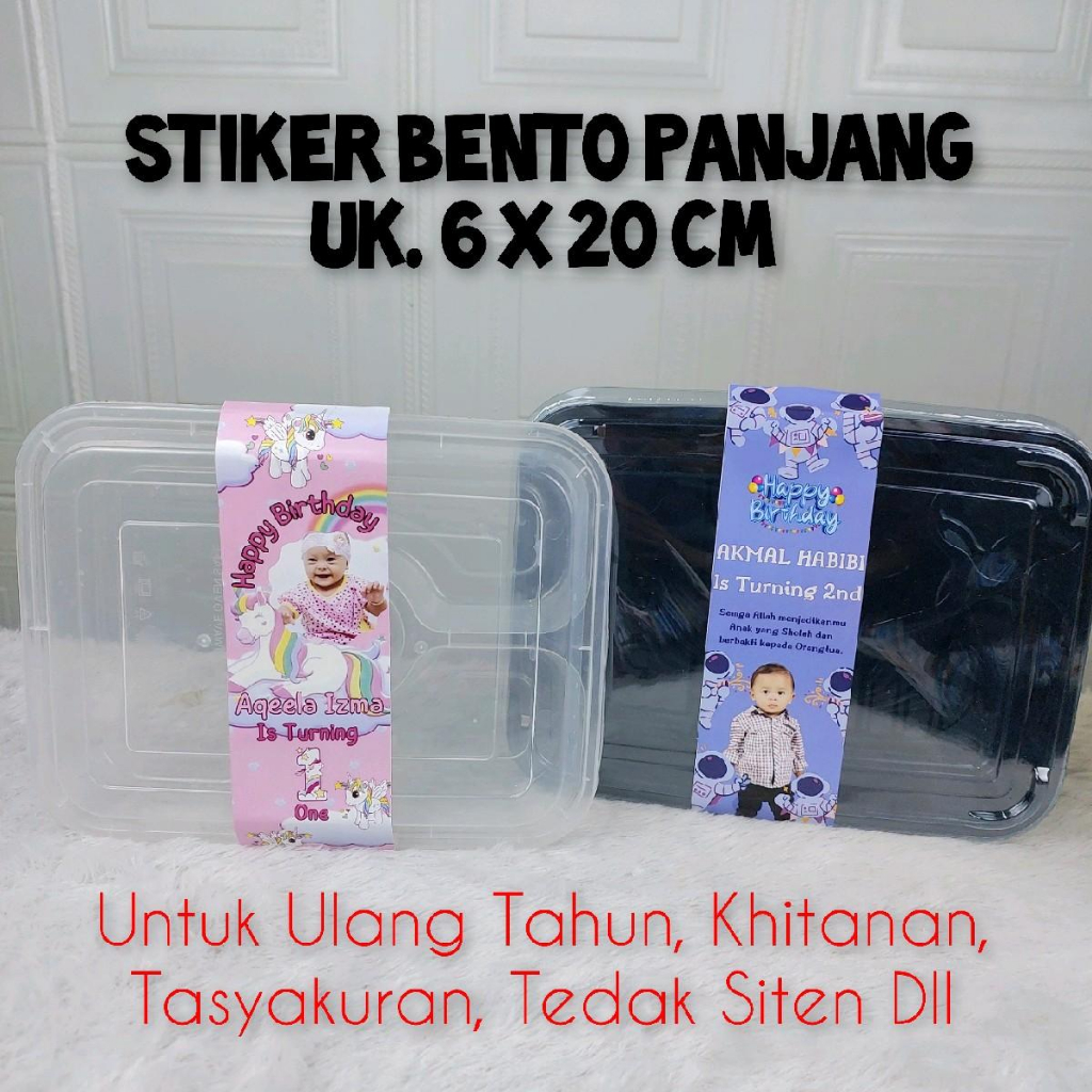 Jual Stiker Bento Custom Uk 6x20 Cm - Isi /10pcs | Shopee Indonesia