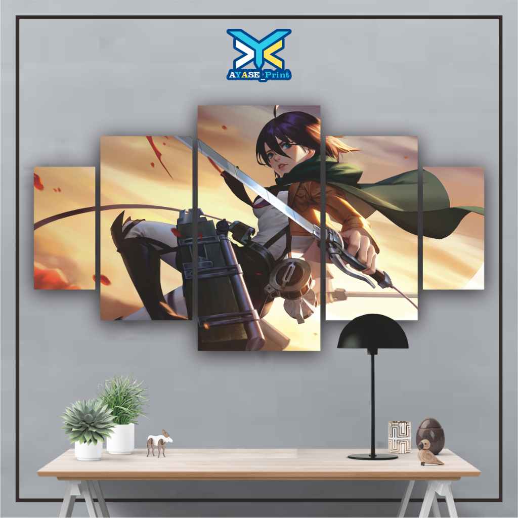 Jual Hiasan Dinding MIKASA ATTACK ON TITAN SHINGEKI NO KYOJIN 1 set ...