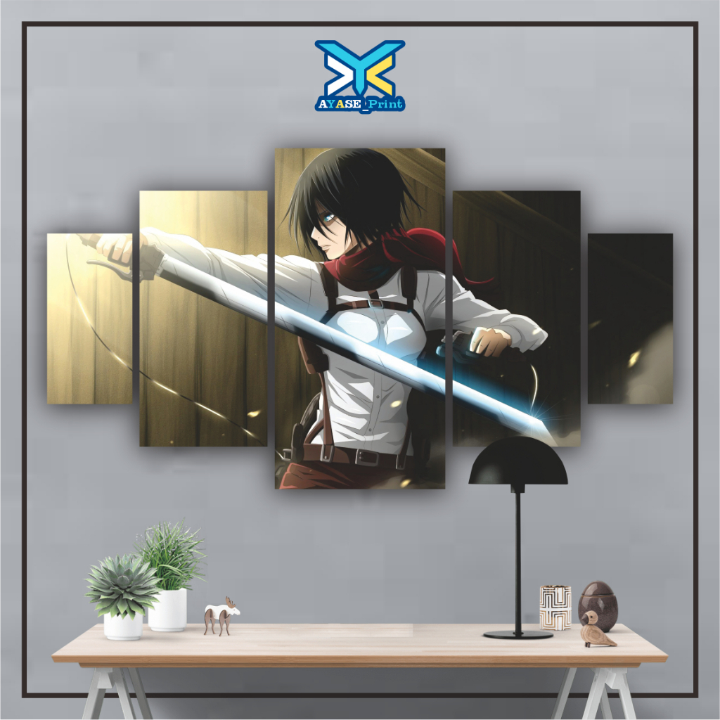 Jual Hiasan Dinding MIKASA ATTACK ON TITAN SHINGEKI NO KYOJIN 1 set ...